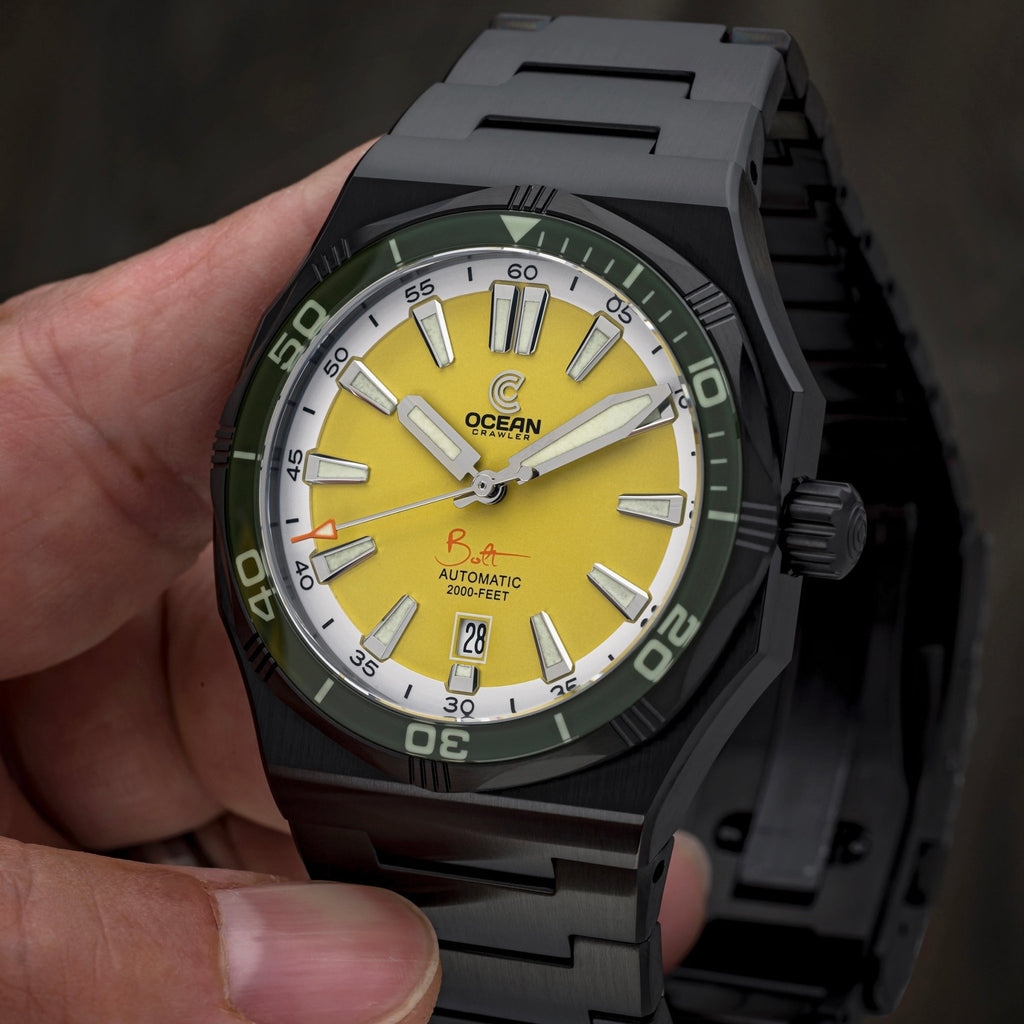 Ocean Crawler Bolt - Yellow DLC – Ocean Crawler Watch Co.