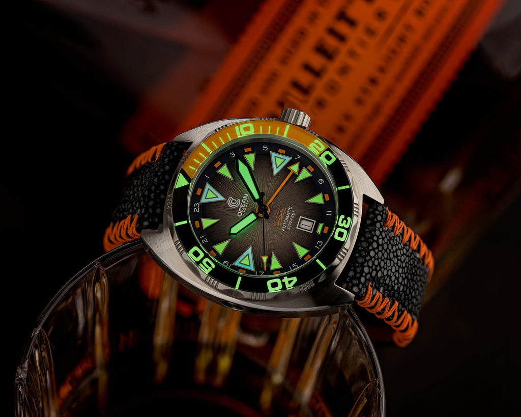 Ocean Crawler Core Diver GMT V3 - Black/Brown – Ocean Crawler Watch Co.