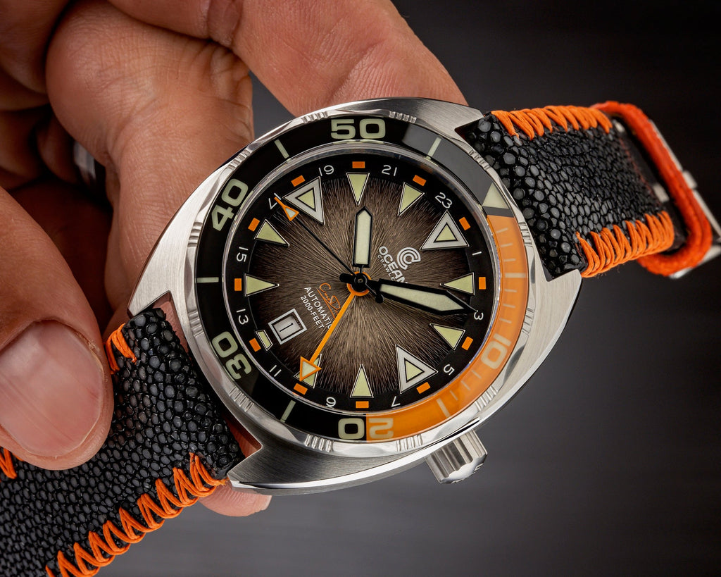 Ocean Crawler Core Diver GMT V3 - Black/Brown – Ocean Crawler Watch Co.
