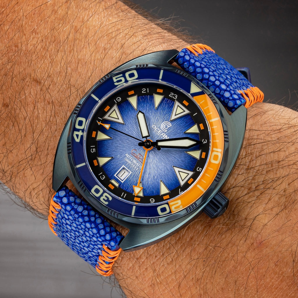 Core Diver GMT V3 - Blue Steel DLC – Ocean Crawler Watch Co.