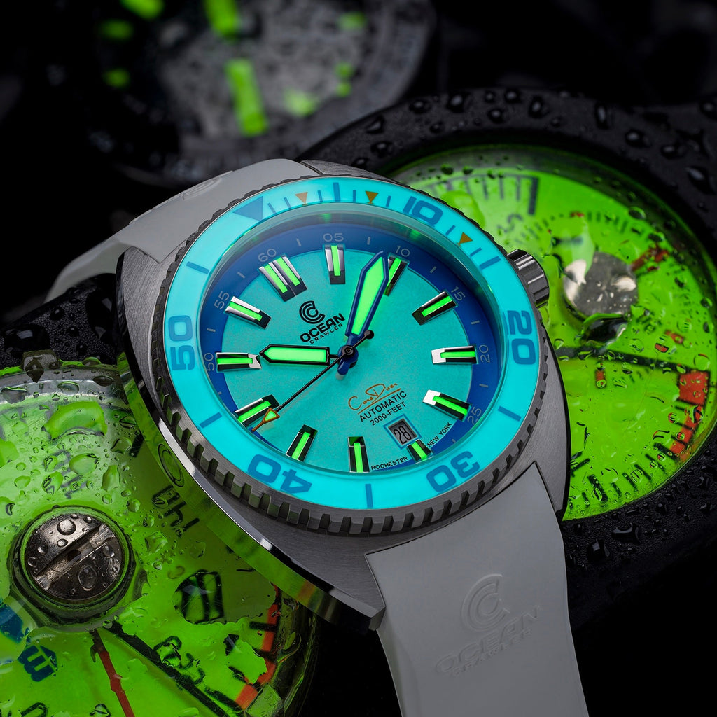 Ocean Crawler Core Diver - Spring Time 2024 - Full Lume Blue - 2 Straps ...