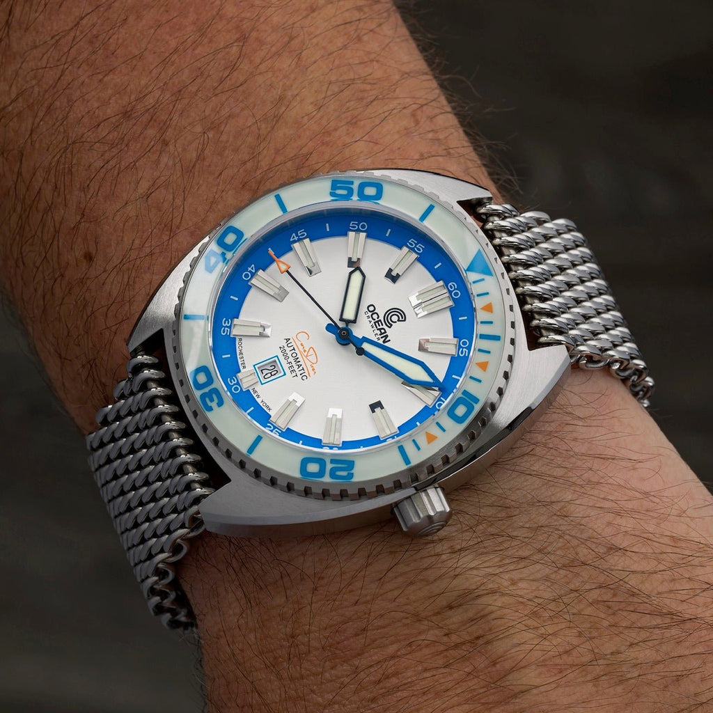 Ocean Crawler Core Diver - Spring Time 2024 - Full Lume Blue - 2 Straps ...