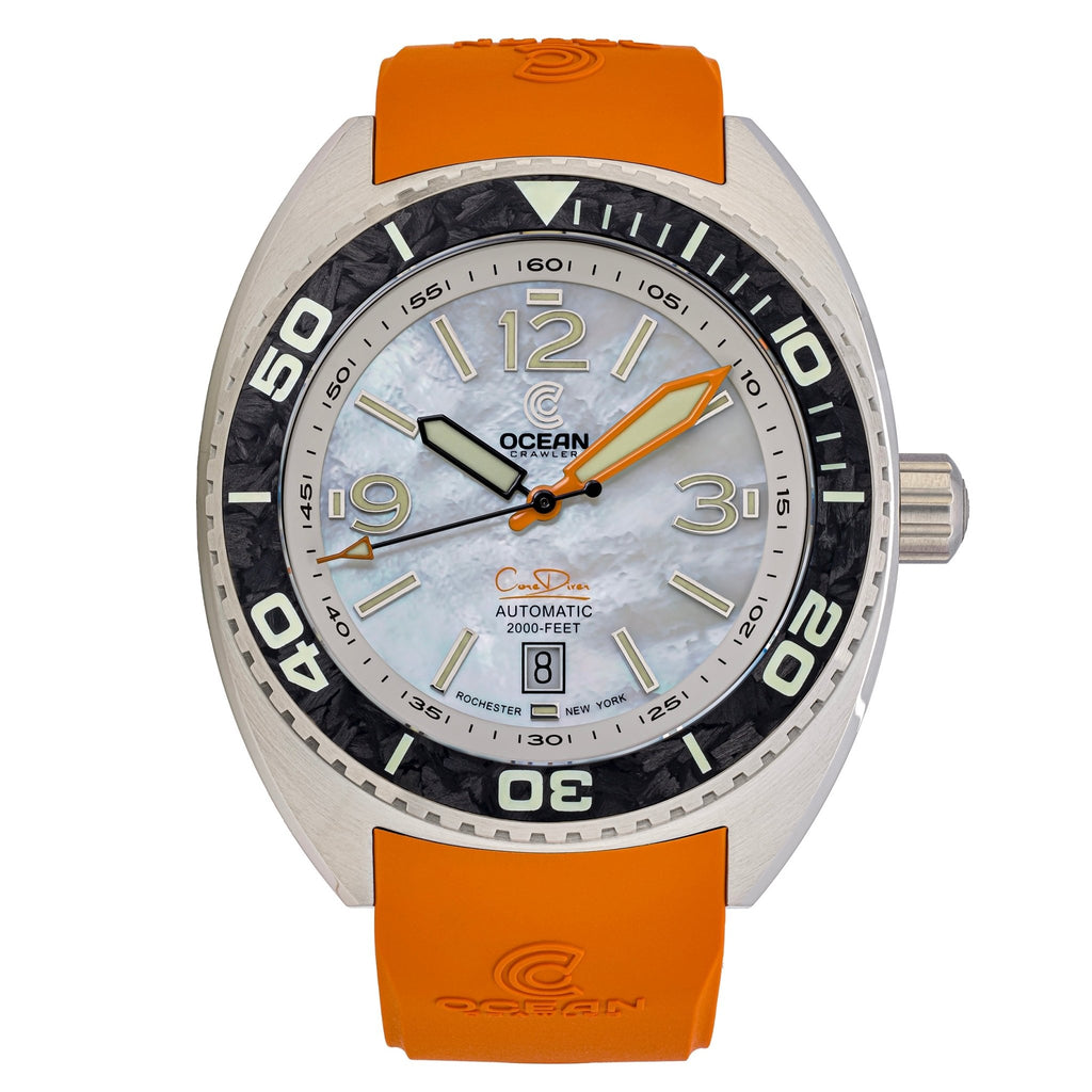 Core Diver - White Mother of Pearl - Carbon Fiber Bezel - 2 Straps Inc ...