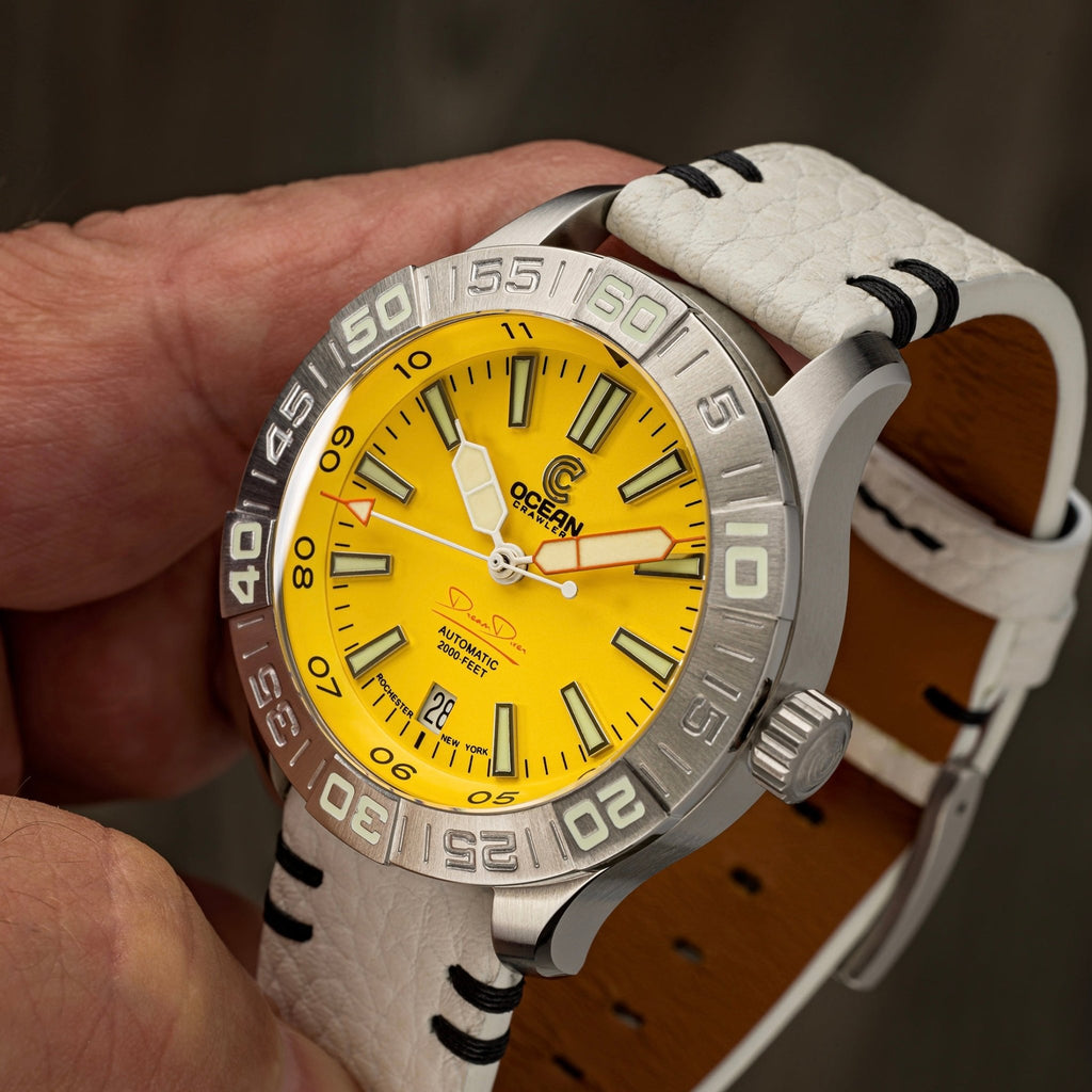 Dream Diver 2025 - Solar Shock Yellow – Ocean Crawler Watch Co.