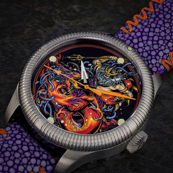 Leviathan - Ceramic-Enamel Dial - LE – Ocean Crawler Watch Co.