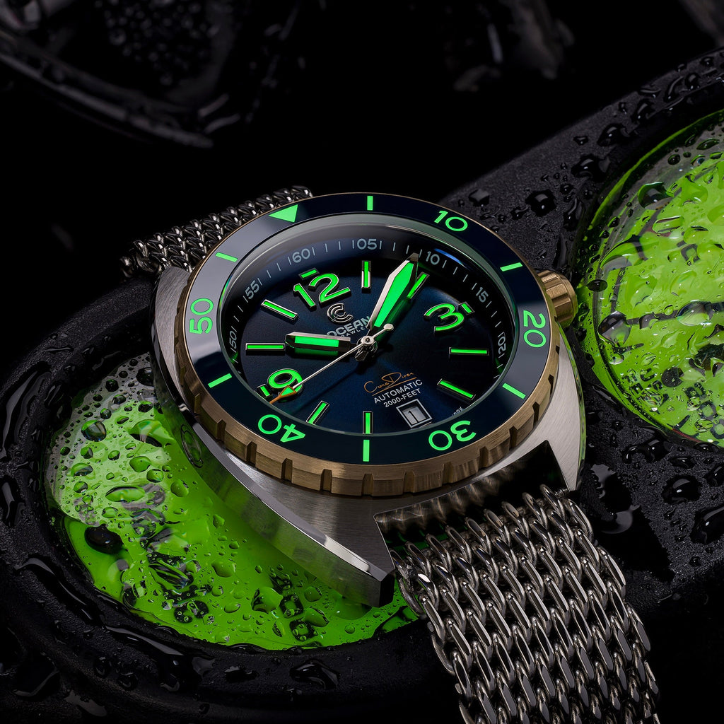 Core Diver - Collector's Bronze - Blue – Ocean Crawler Watch Co.
