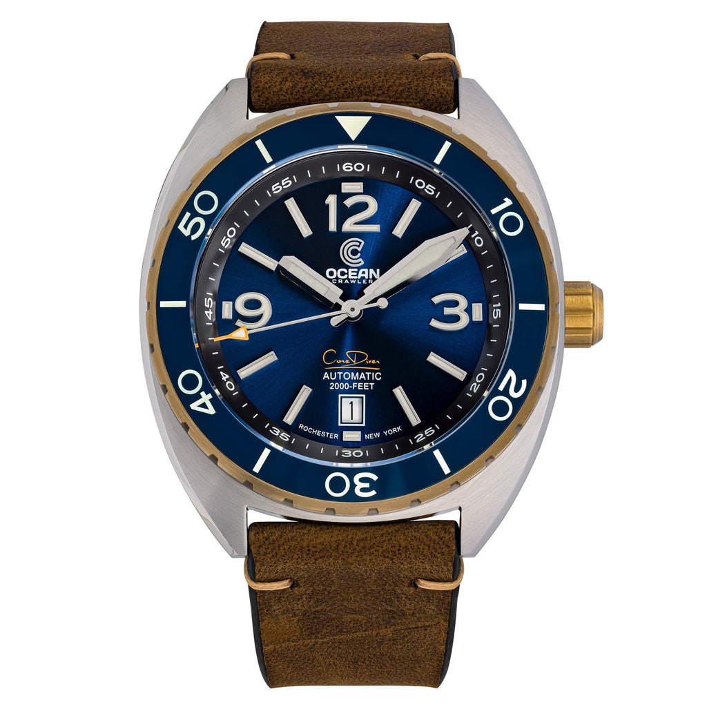 Core Diver - Collector's Bronze - Blue – Ocean Crawler Watch Co.