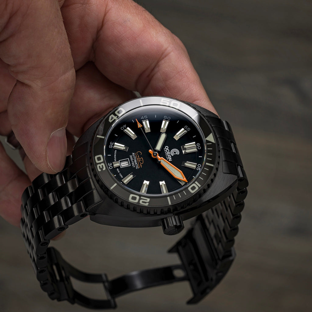 Ocean Crawler Core Diver - Ultra-Black DLC – Ocean Crawler Watch Co.
