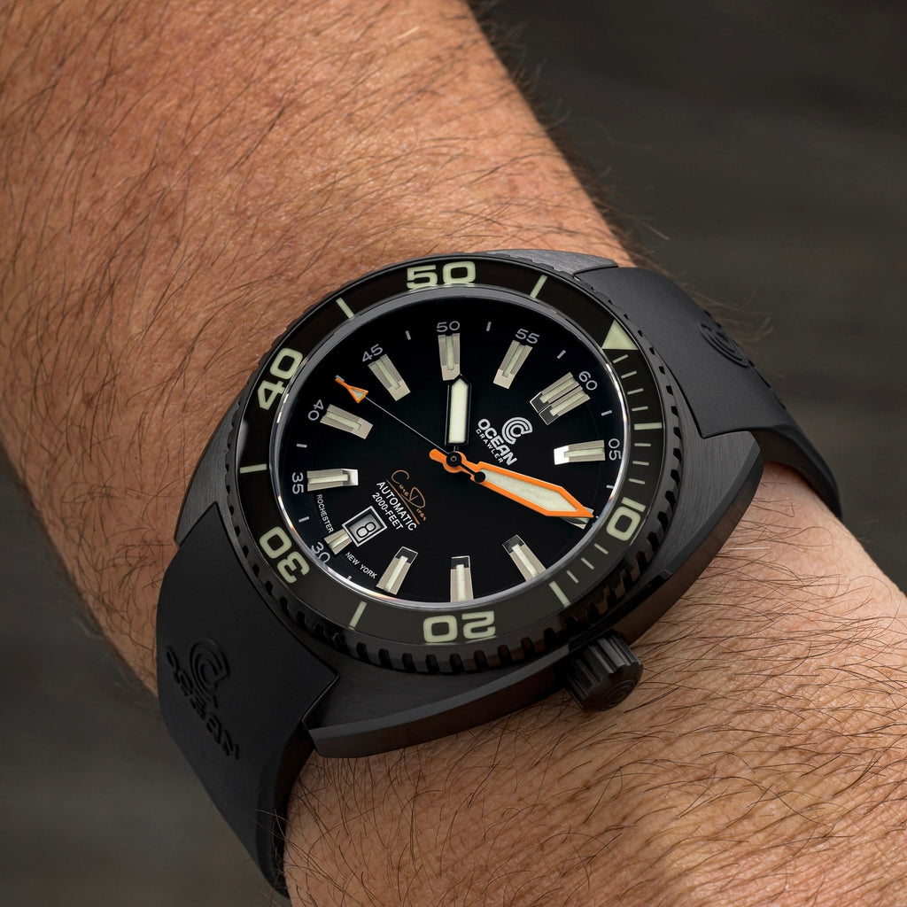Ocean Crawler Core Diver - Ultra-Black DLC – Ocean Crawler Watch Co.