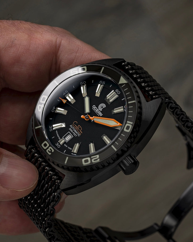 Ocean Crawler Core Diver - Ultra-Black DLC – Ocean Crawler Watch Co.