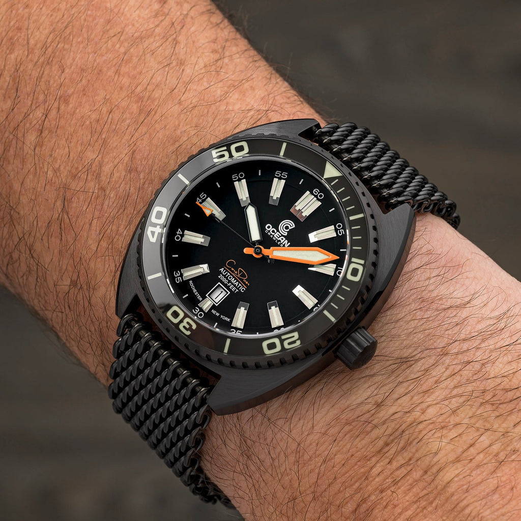 Ocean Crawler Core Diver - Ultra-Black DLC – Ocean Crawler Watch Co.