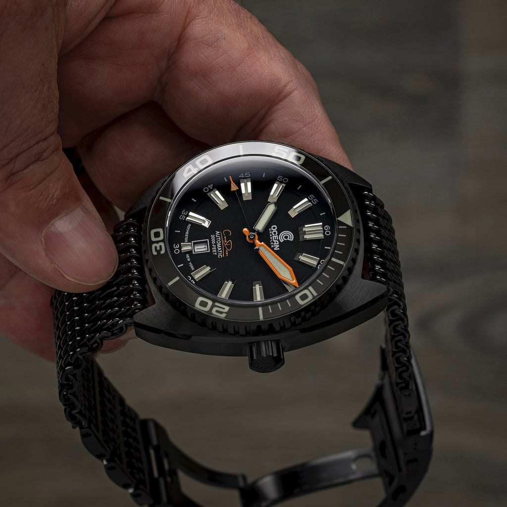 Ocean Crawler Core Diver - Ultra-Black DLC – Ocean Crawler Watch Co.