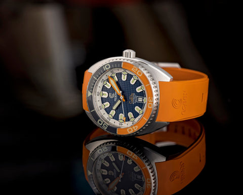 Ocean Crawler Core Diver V4 - Blue/Orange Bezel – Ocean Crawler Watch Co.
