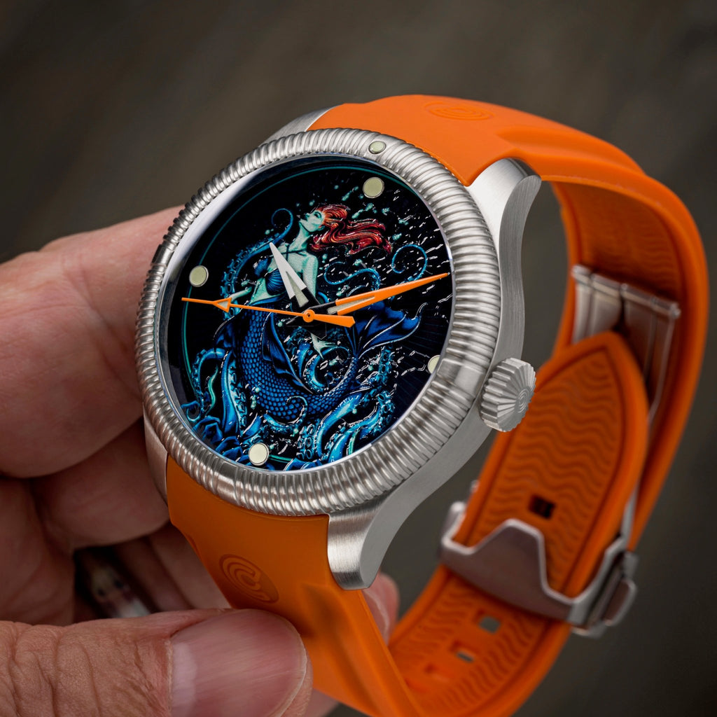 Ocean Crawler Mermaid - Ceramic-Enamel Dial - LE – Ocean Crawler Watch Co.
