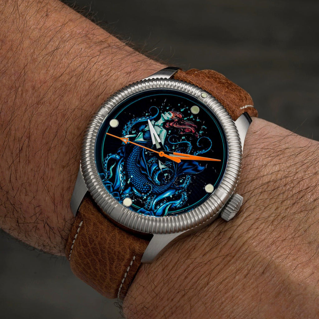 Ocean Crawler Mermaid - Ceramic-Enamel Dial - LE – Ocean Crawler Watch Co.